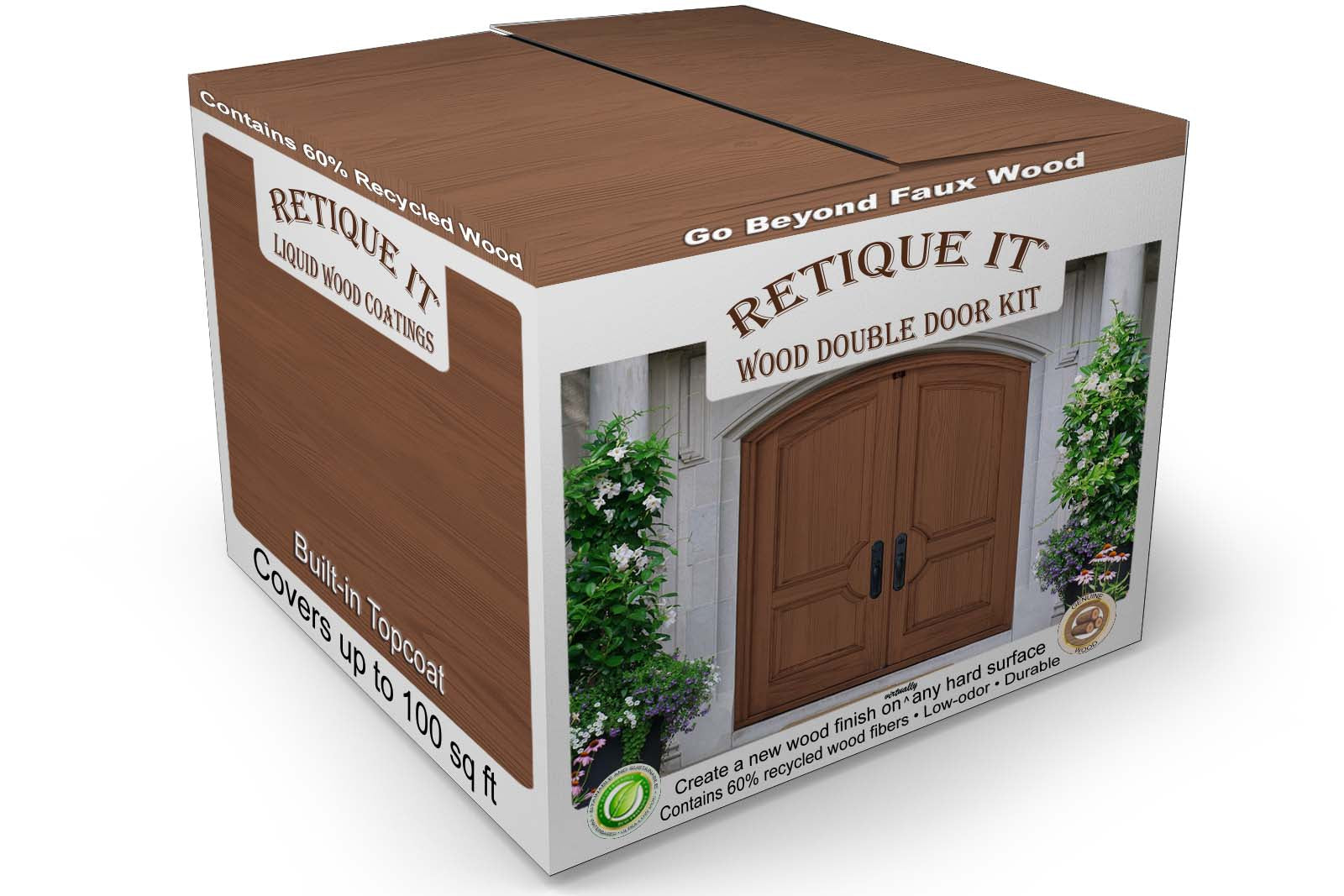 Wood'n Finish Double Door Kit (Grained) - Java | Retique It® Shop Wood'n Finish Double Door Kit (Grained) - Java | Retique It® Shop