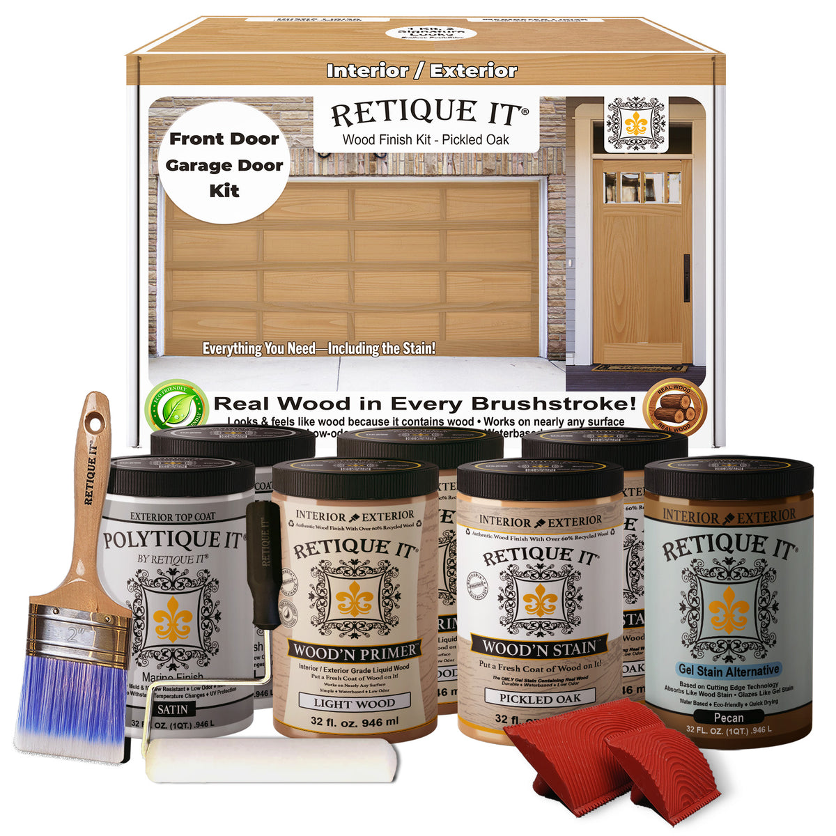 Wood'n Door Kit (Front & Garage Door) - Pickled Oak | Retique It®