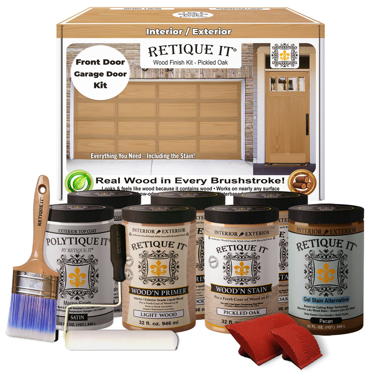 Wood'n Door Kit (Front & Garage Door) - Pickled Oak | Retique It®