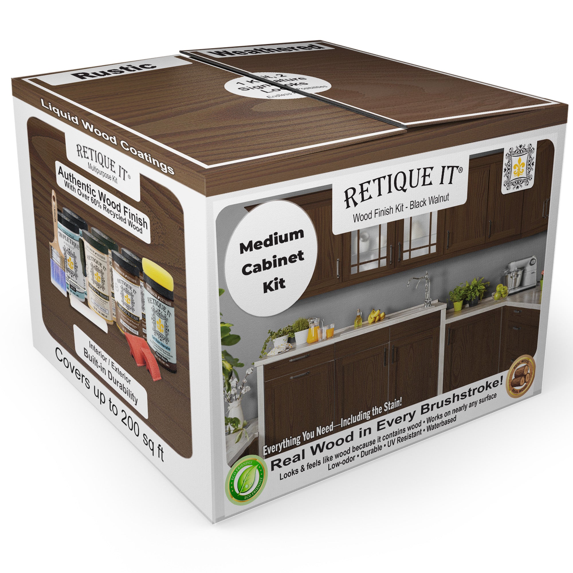 Wood'n Finish Cabinet Kit (Grained) - Black Walnut | Retique It® Shop