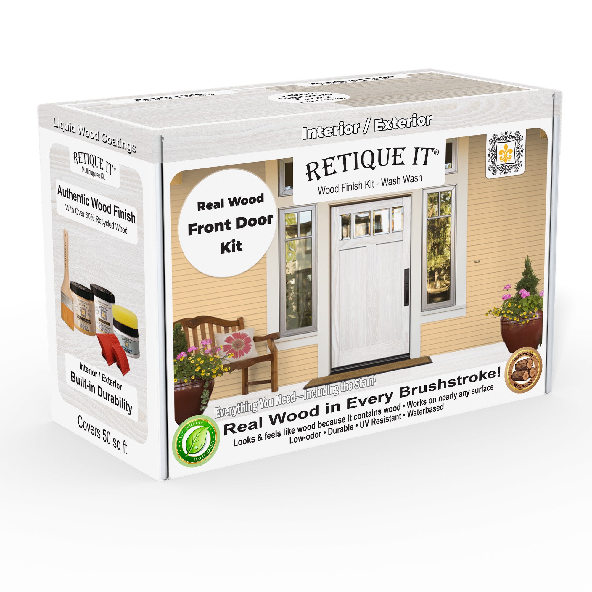 Wood'n Finish Front Door Kit (Grained) - White Wash | Retique It® Shop