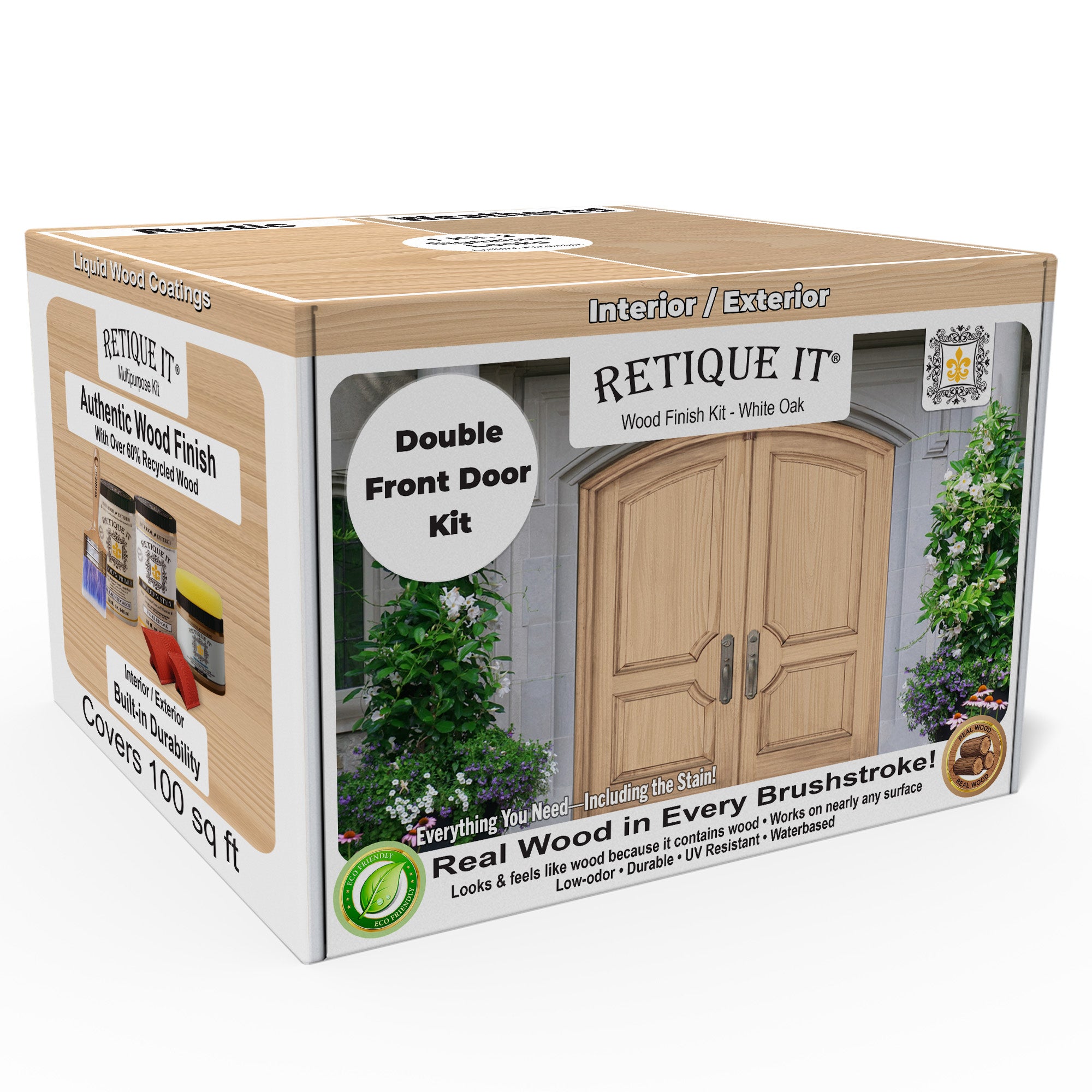 Wood'n Finish Front Door Kit (Double) - White Oak | Retique It®