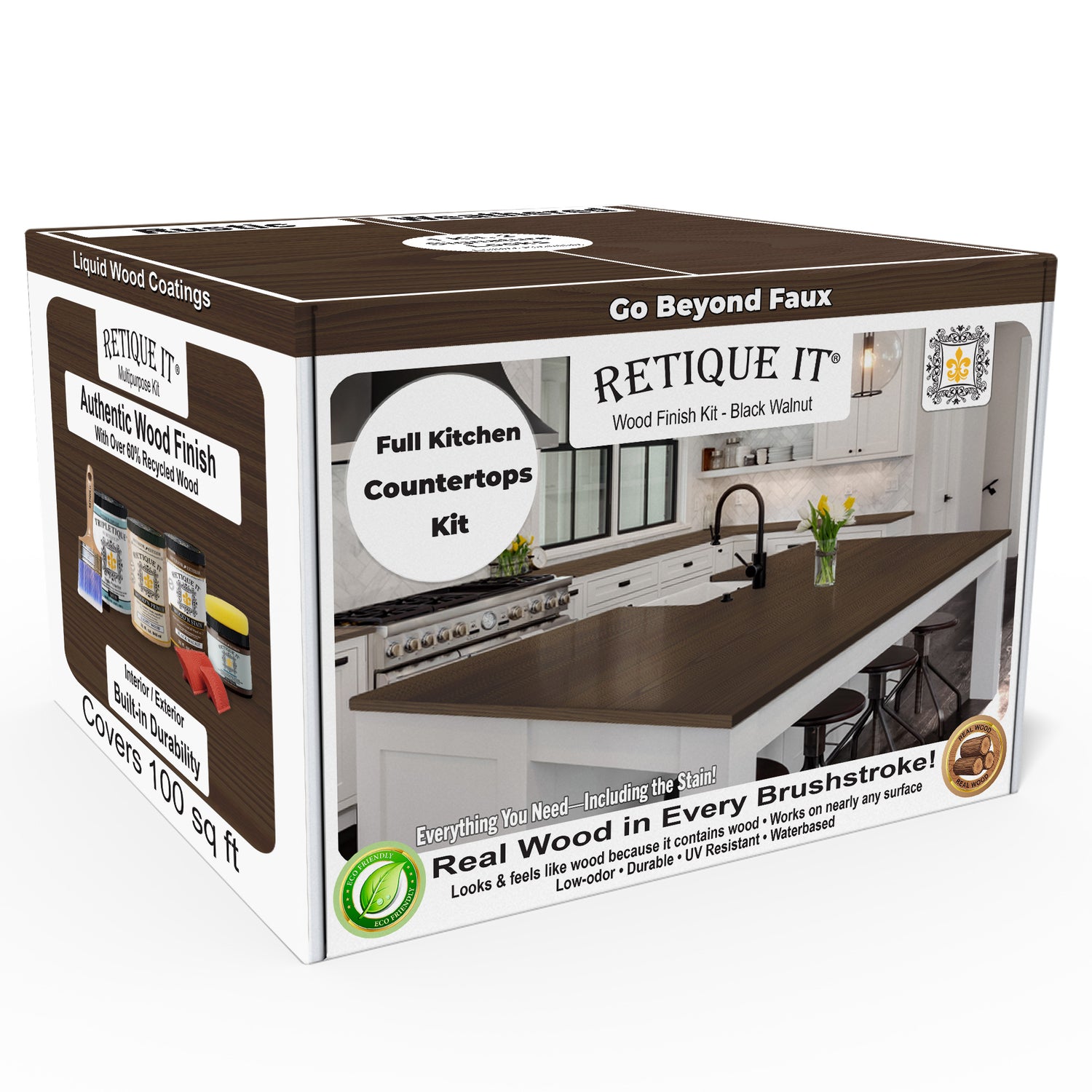 Wood'n Finish Full Kitchen Countertop Kit - Black Walnut | Retique It® Shop