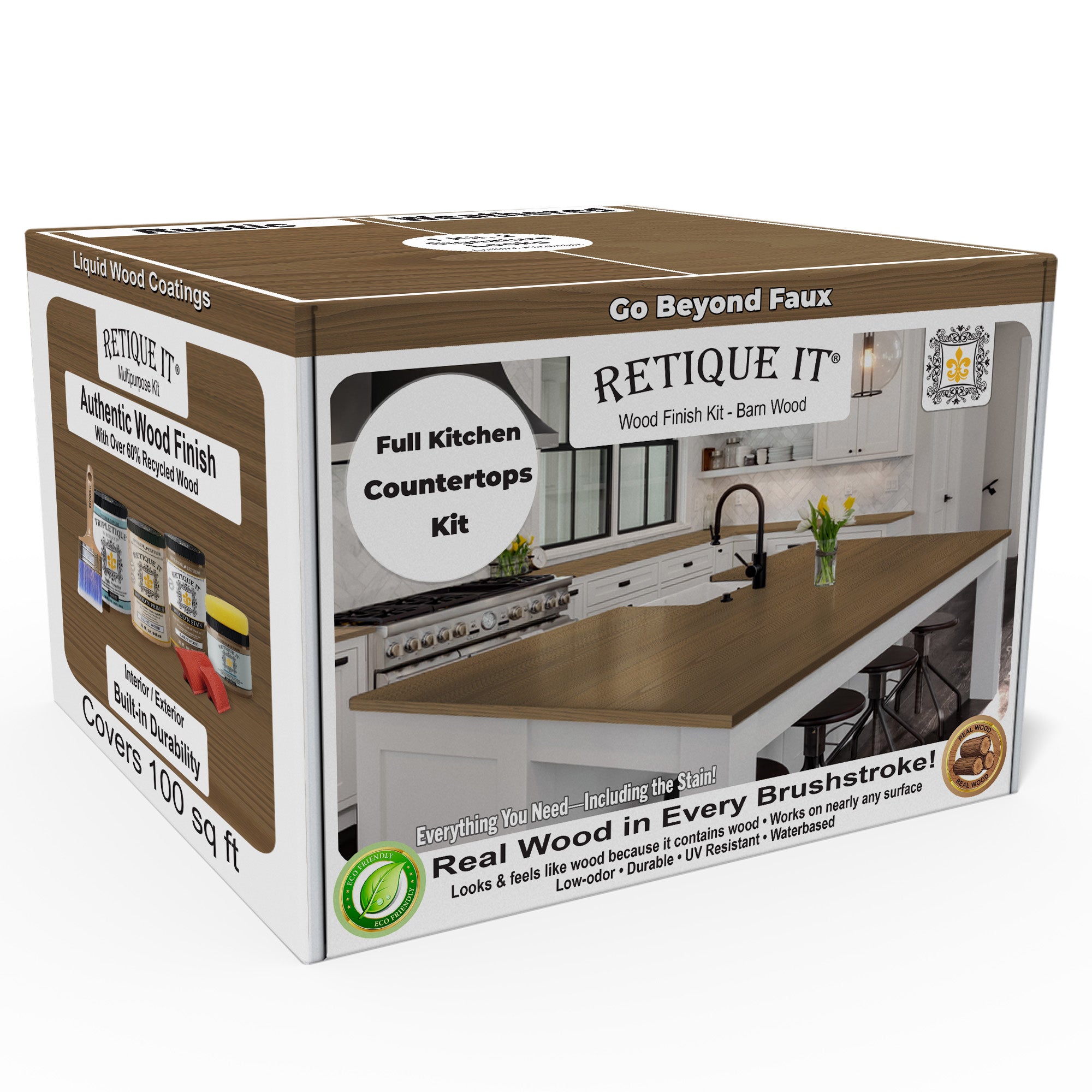 Wood'n Finish Full Kitchen Countertop Kit - Barn Wood | Retique It® Shop