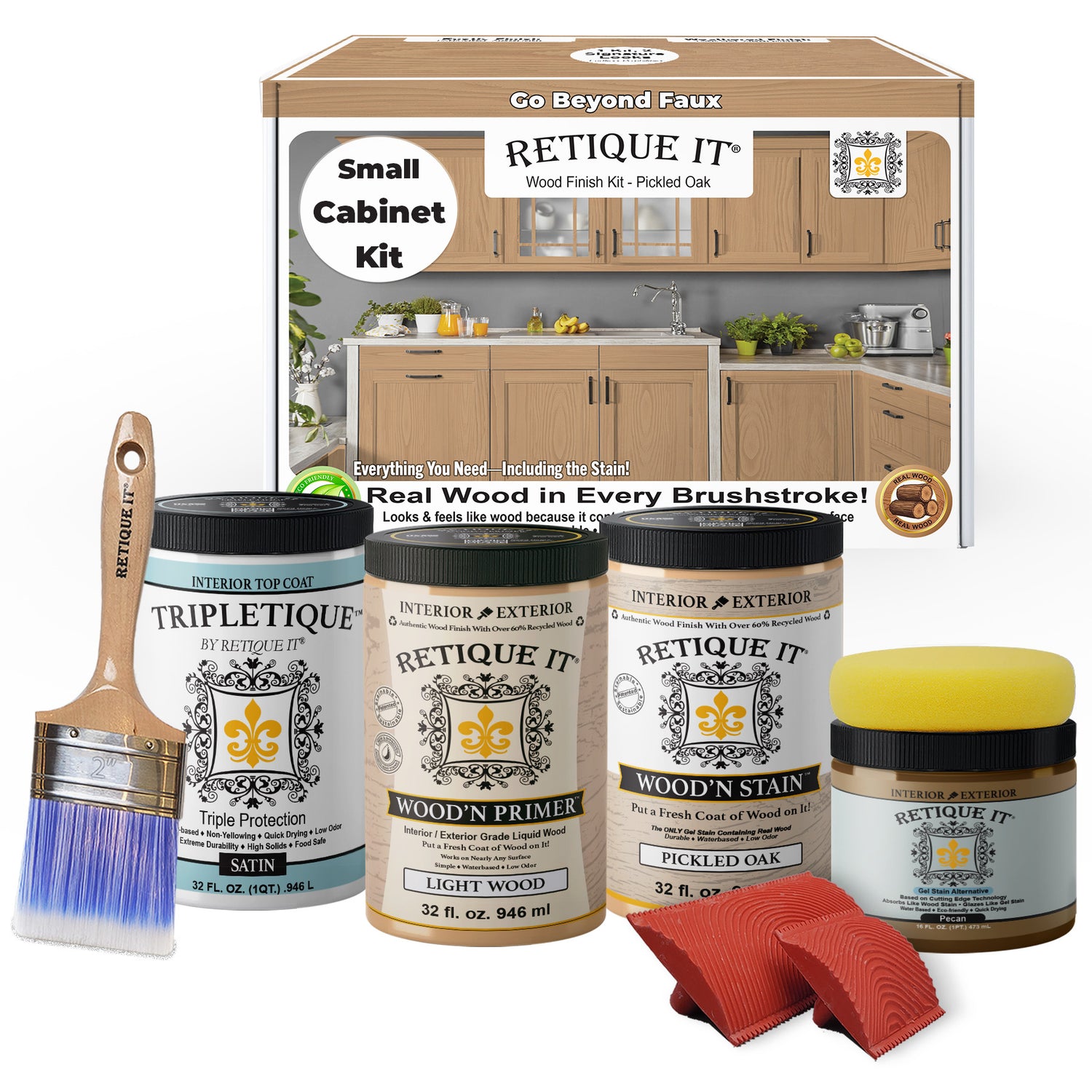 Wood'n Finish Cabinet Kit (Grained) - Pickled Oak | Retique It® Shop