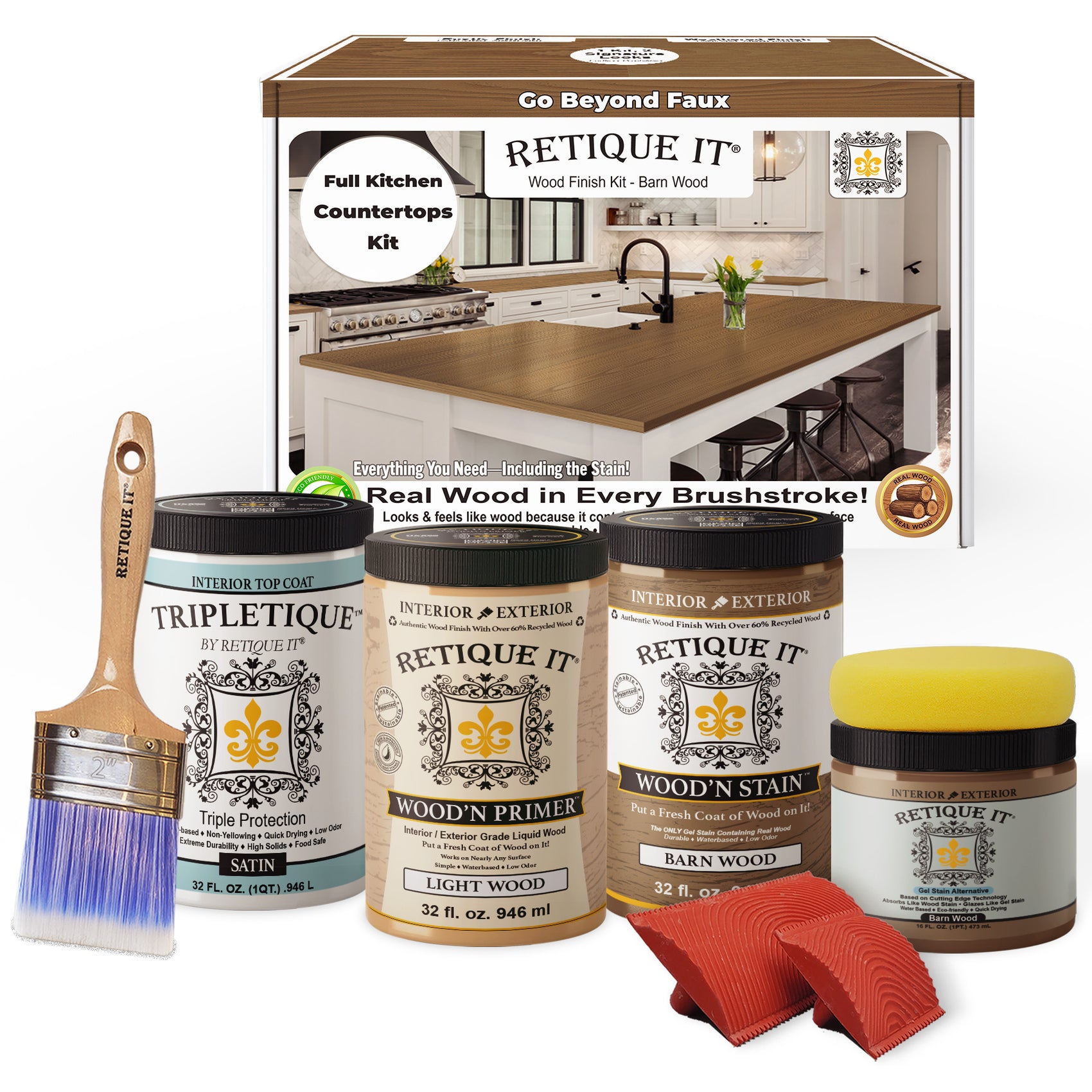 Wood'n Finish Full Kitchen Countertop Kit - Barn Wood | Retique It® Shop
