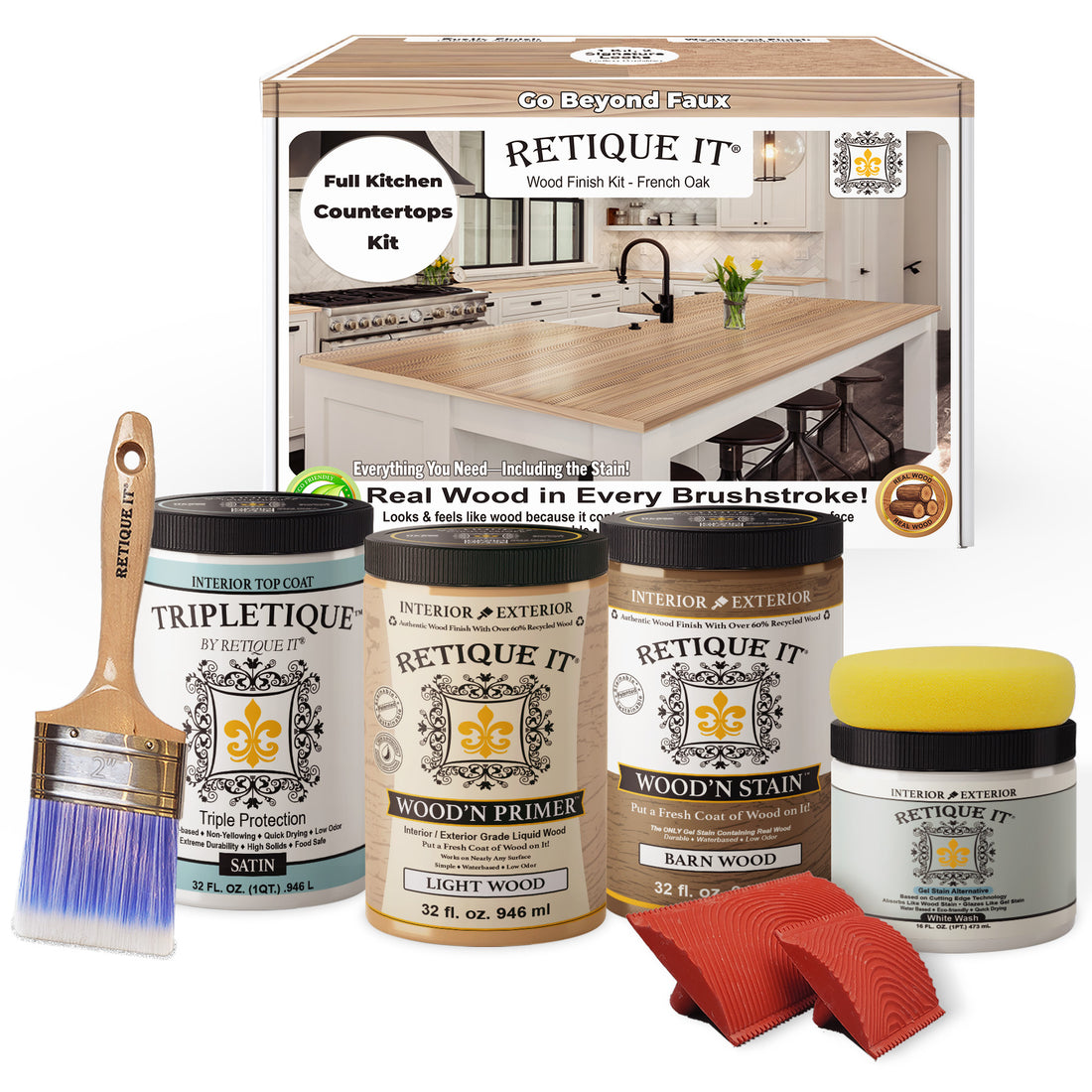 Wood'n Finish Full Kitchen Countertop Kit - French Oak | Retique It® Shop