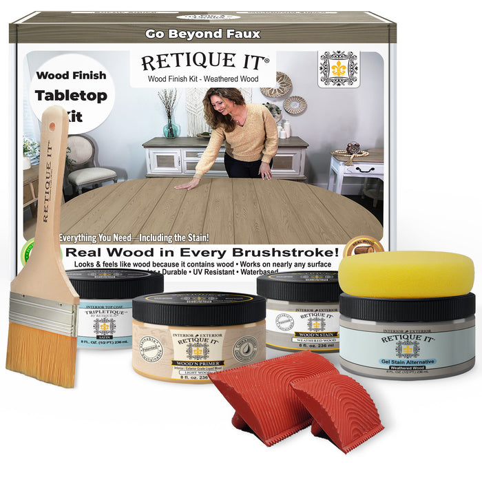 Wood'n Finish Tabletop Kit - Weathered Wood | Retique It® Shop