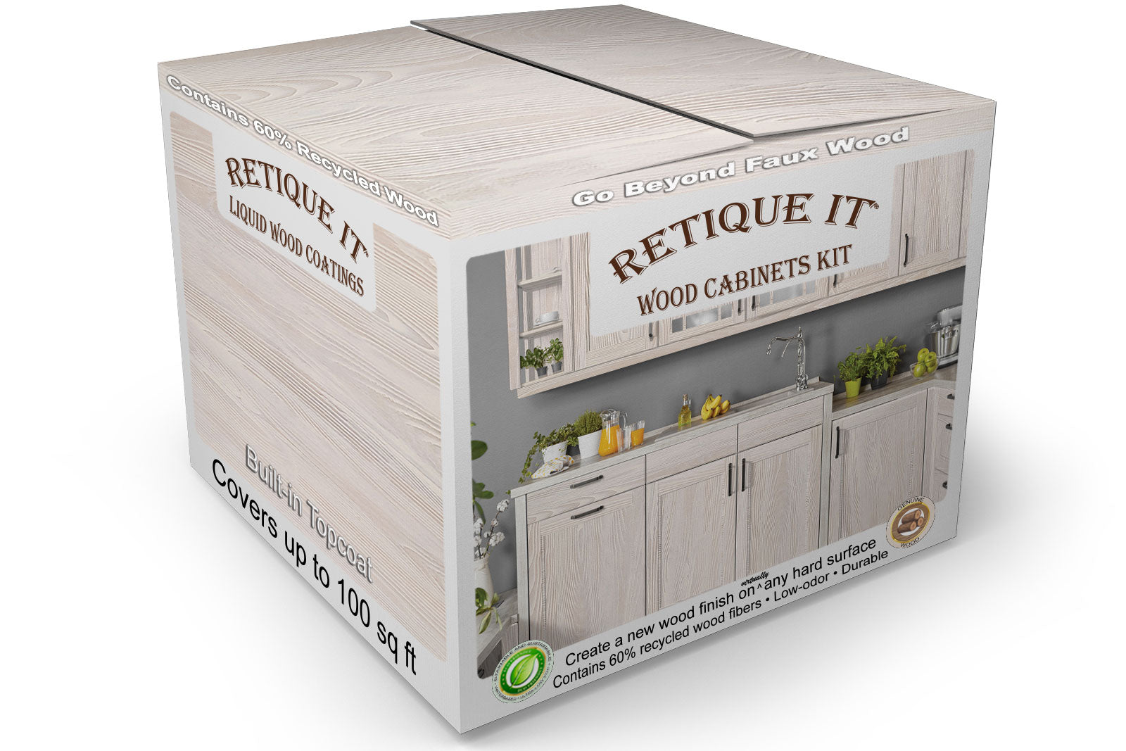 Wood'n Finish Cabinet Kit (Grained) - White Wash | Retique It® Shop