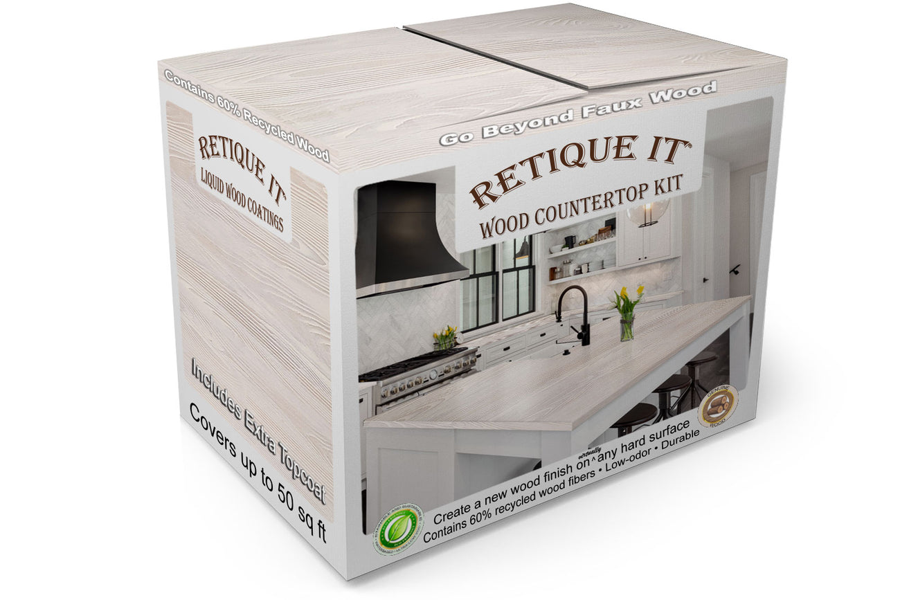 Wood'n Finish Kitchen Island Countertop Kit - White Wash | Retique It® Shop