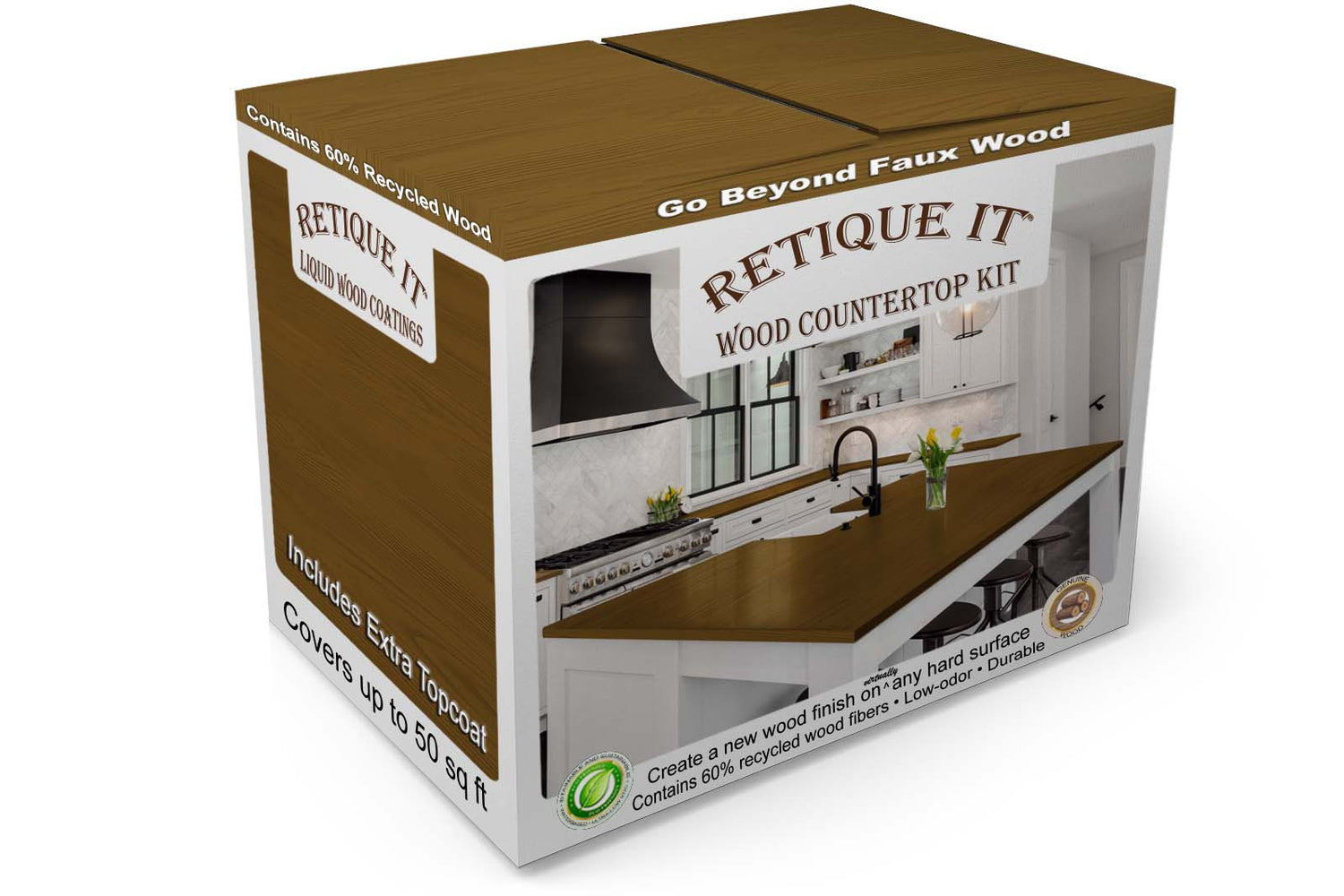 Wood'n Finish Kitchen Island Countertop Kit - Pecan | Retique It® Shop