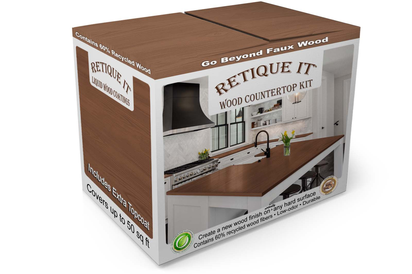 Wood'n Finish Kitchen Island Countertop Kit - Java | Retique It® Shop