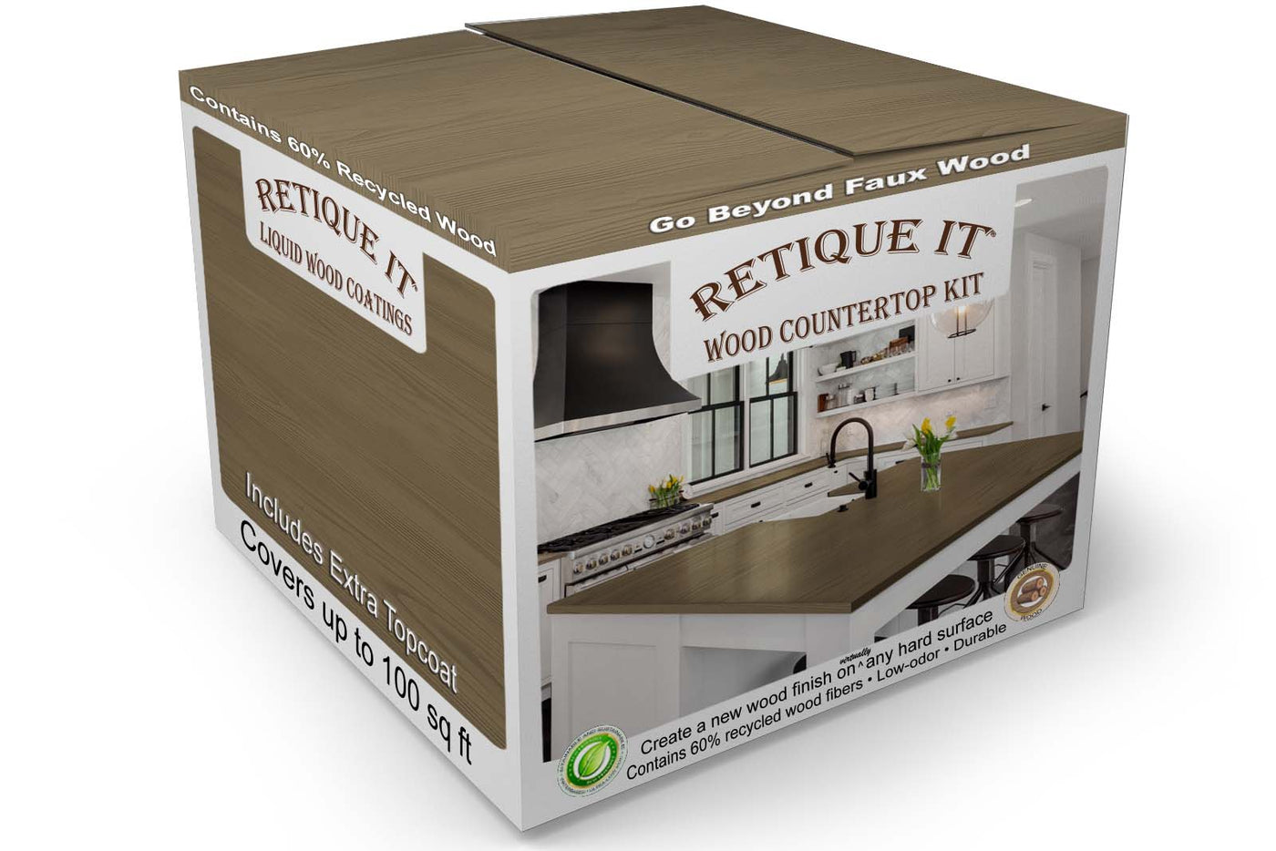 Wood'n Finish Full Kitchen Countertop Kit - Black Walnut | Retique It® Shop