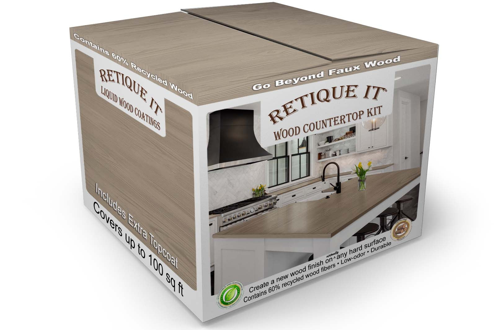 Wood'n Finish Full Kitchen Countertop Kit - Weathered Wood | Retique It ...