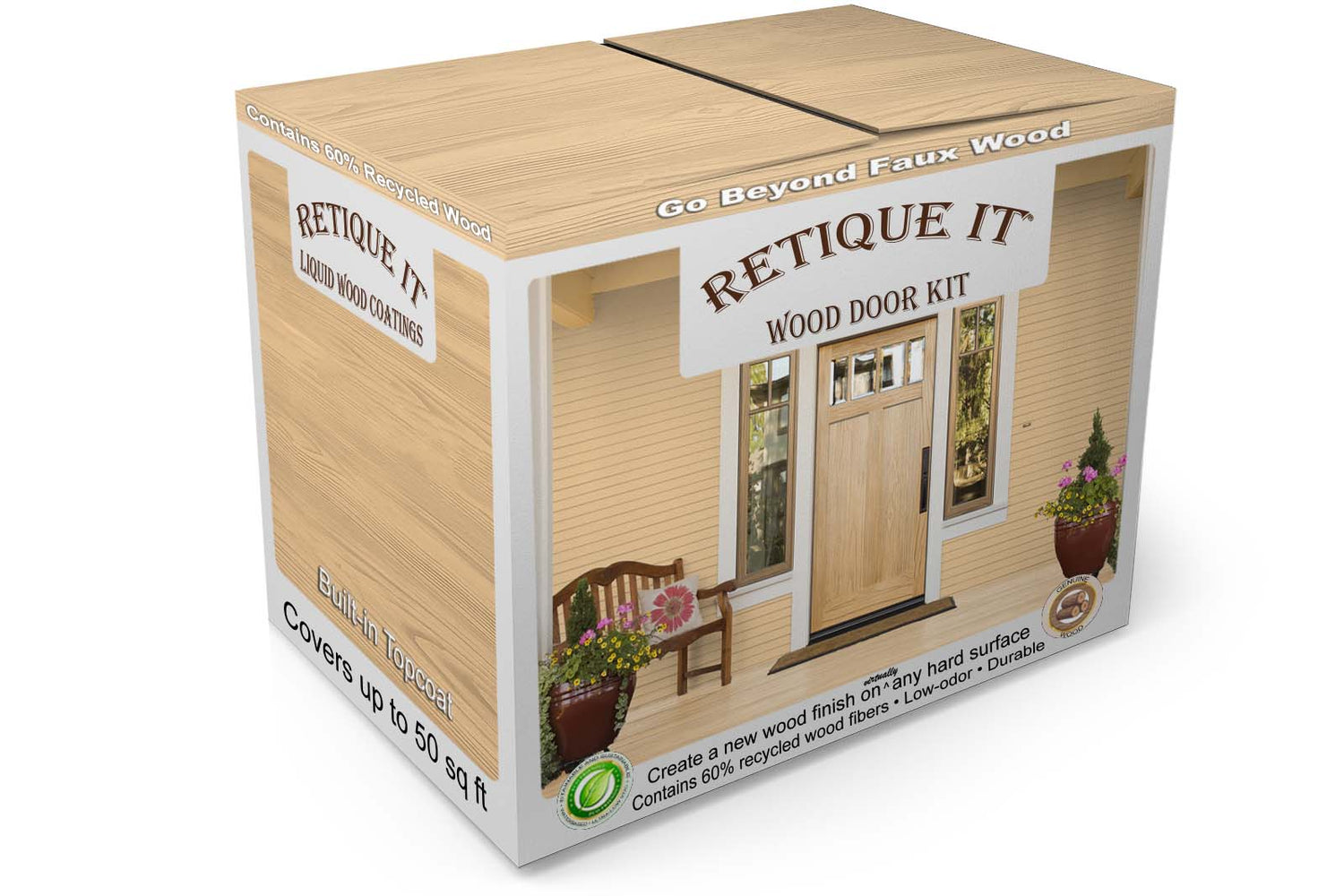 Wood'n Finish Front Door Kit (Grained) - Pickled Oak | Retique It® Shop