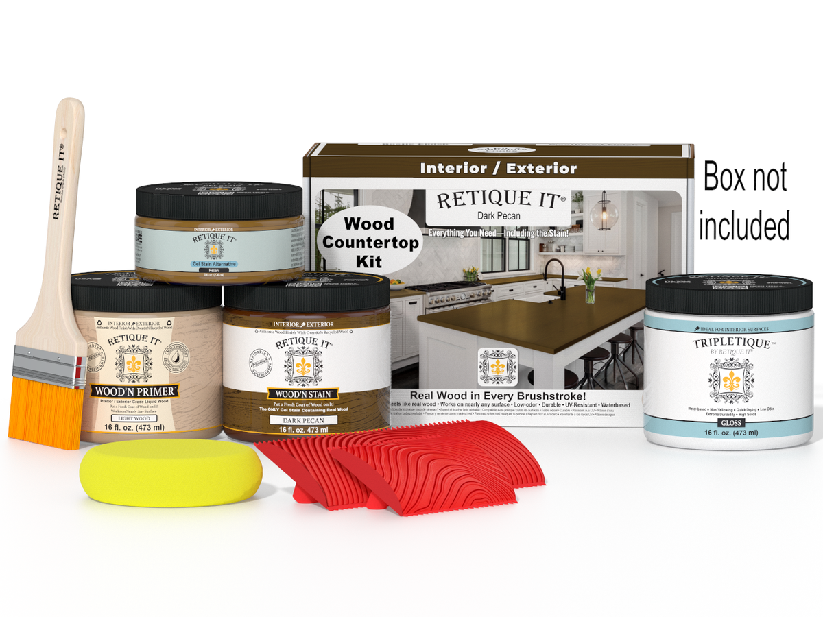 Countertop Kit for Kitchen Island in Dark Pecan | Retique It®