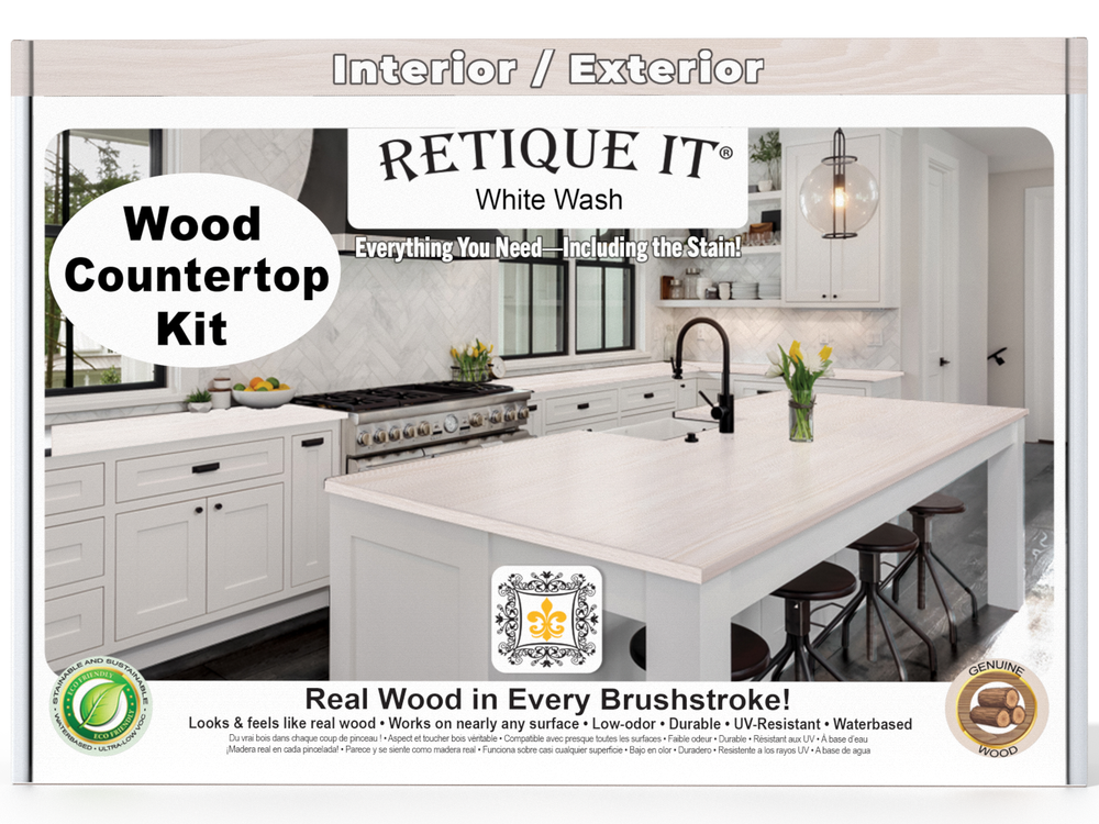 Wood'n Finish Kitchen Island Countertop Kit - White Wash | Retique It® Shop