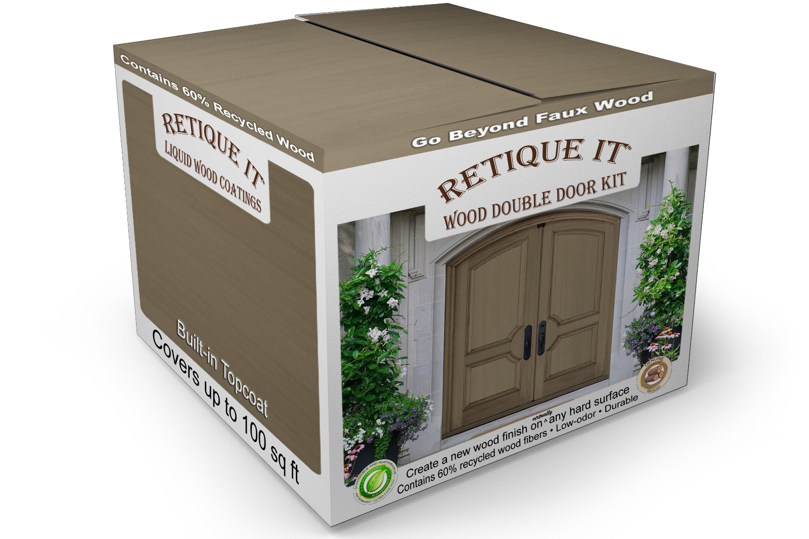 Wood'n Finish Double Door Kit (Grained) - Black Walnut | Retique It® Shop