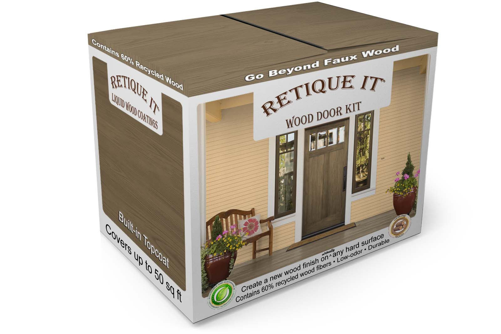 Wood'n Finish Front Door Kit (Grained) - Black Walnut | Retique It® Shop