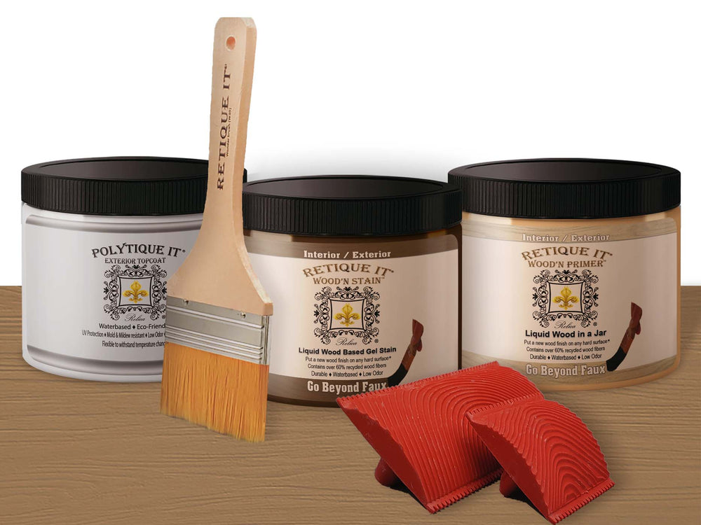 Wood'n Finish Front Door Kit (Grained) - Dark Oak | Retique It® Shop