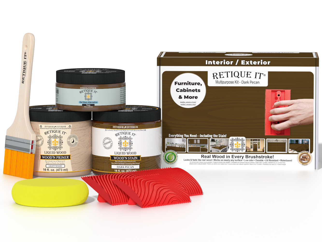 Multi-purpose Wood'n Kit (Med) - Dark Pecan | Retique It®