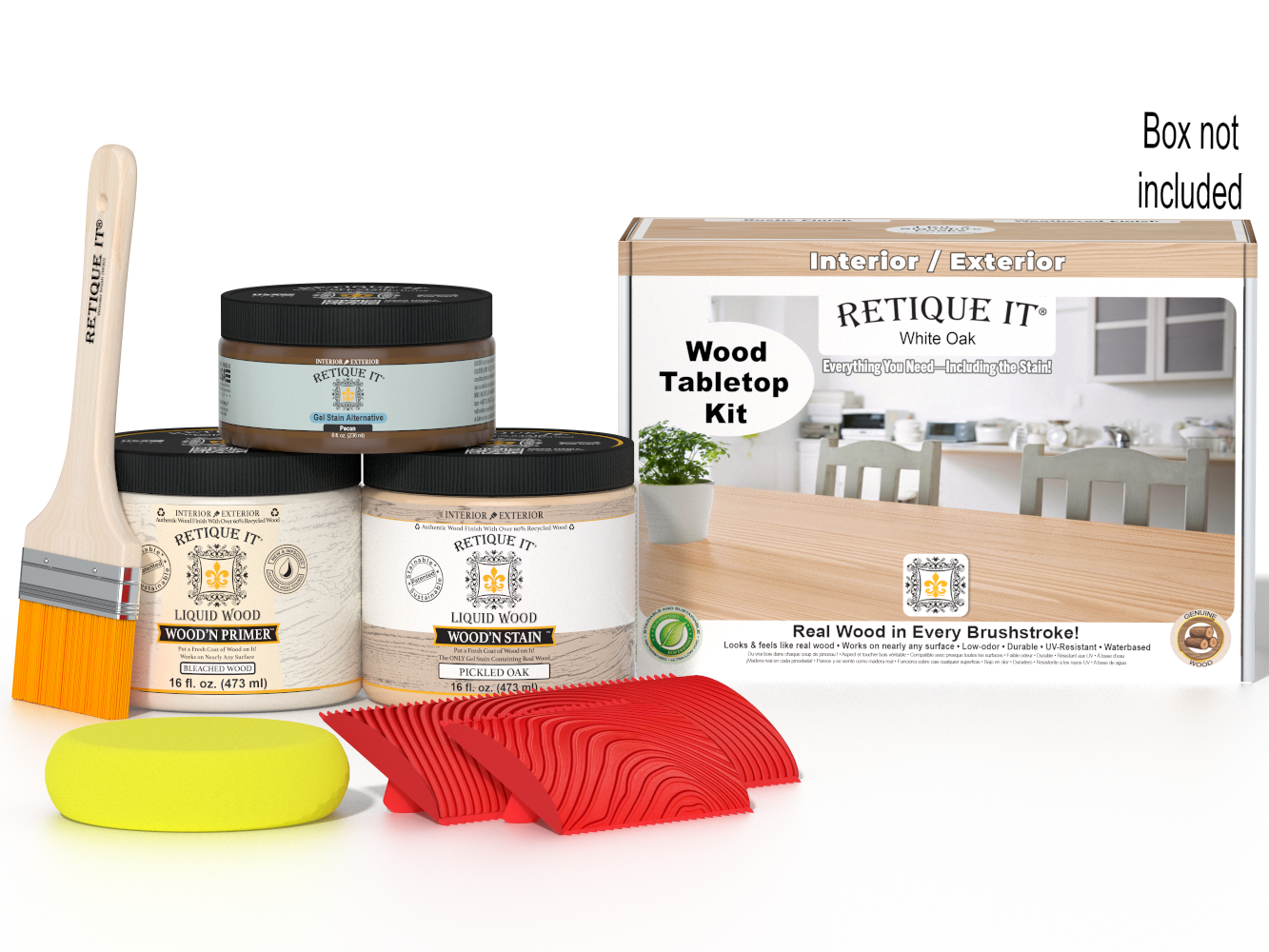 Tabletop Wood'n Finish Kit (Double Size) - White Oak | Retique It®