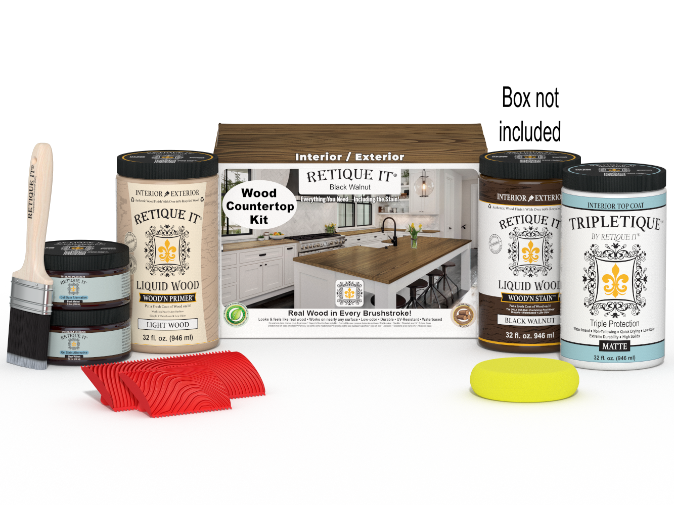Countertop Kit - Full Kitchen Black Walnut Stain | Retique It®